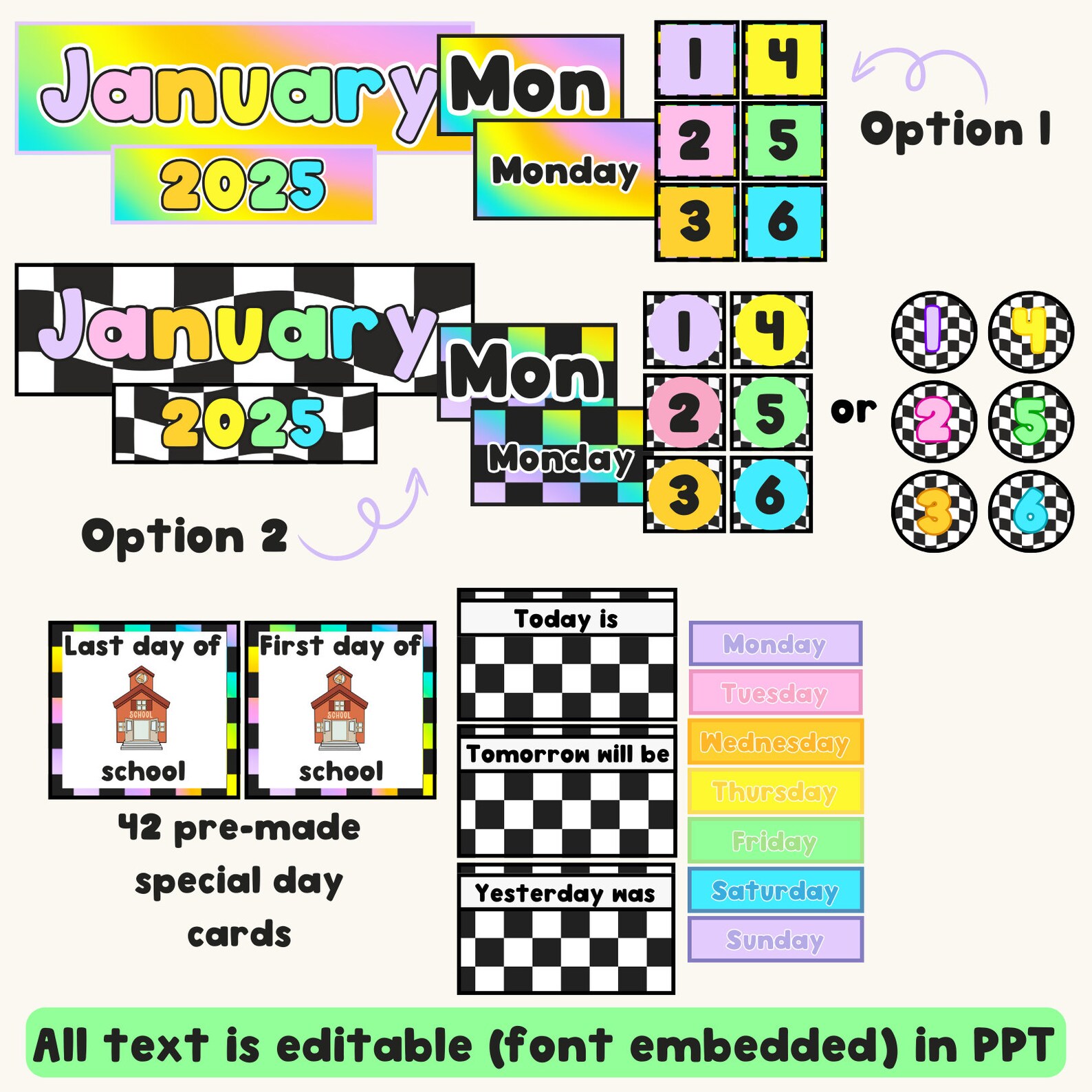 Bright Classroom Calendar and Weather Display | Kaleidoscope Decor Set ...