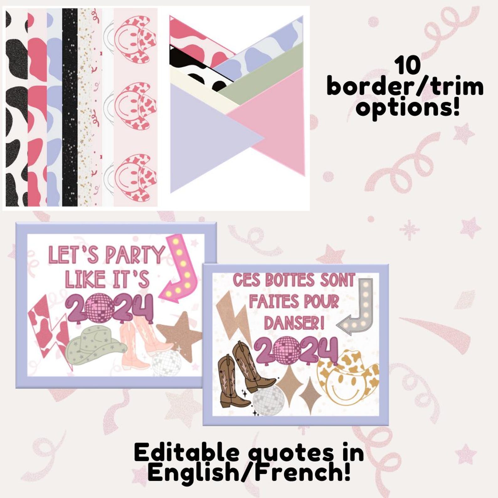 New Years Bulletin Board Kit & Craft | Rodeo Disco Theme English/french ...