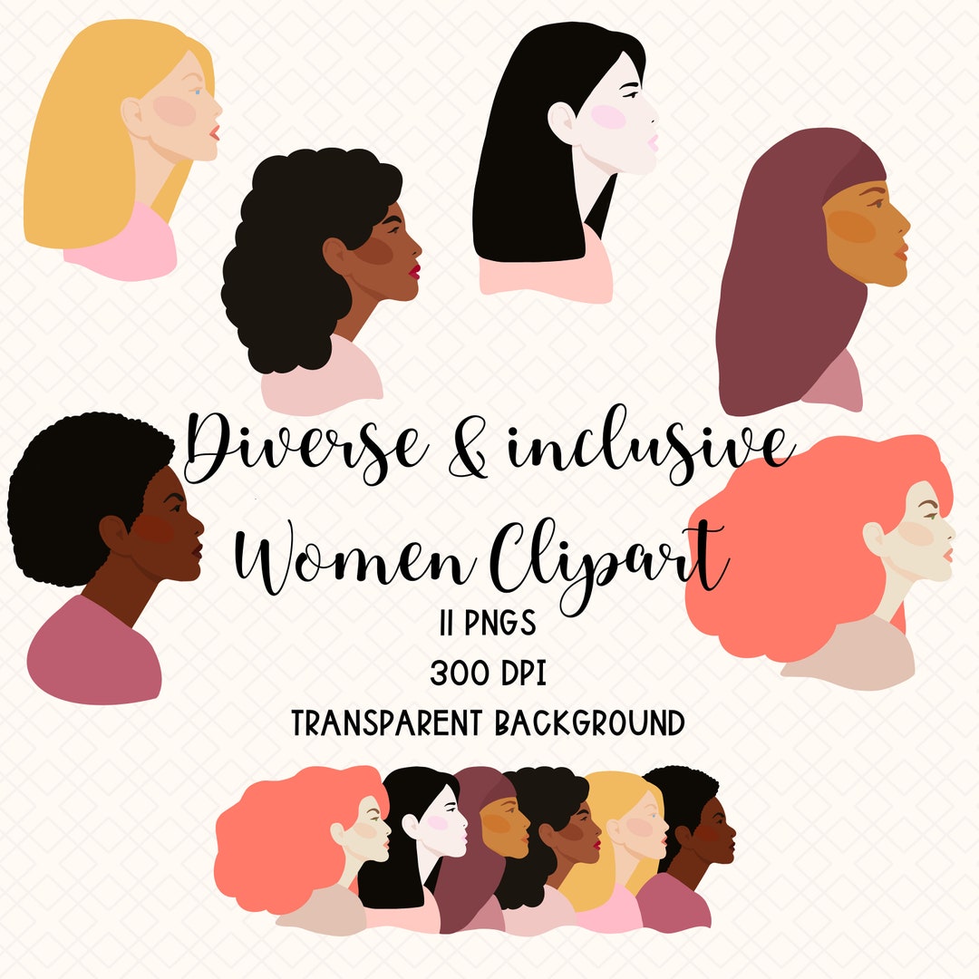 Diverse & Inclusive Women Clipart | International Women's Day - Etsy