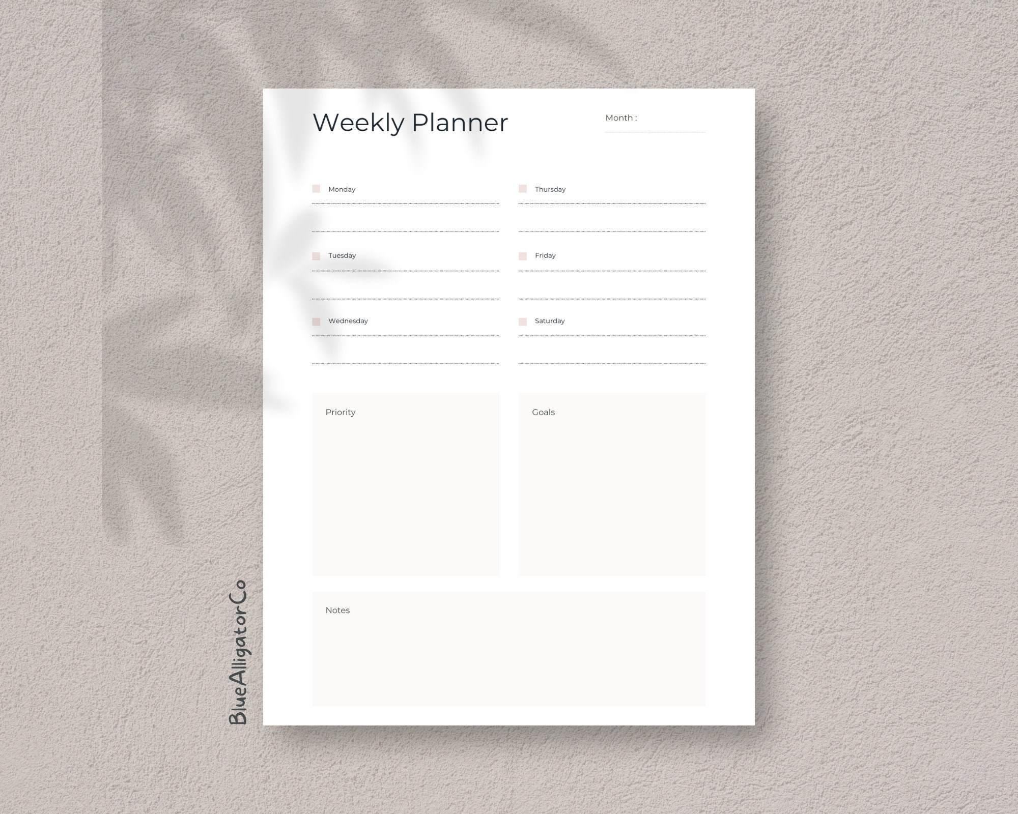 Daily Weekly Planner Printable Planner Organizer Tool Planner Template ...