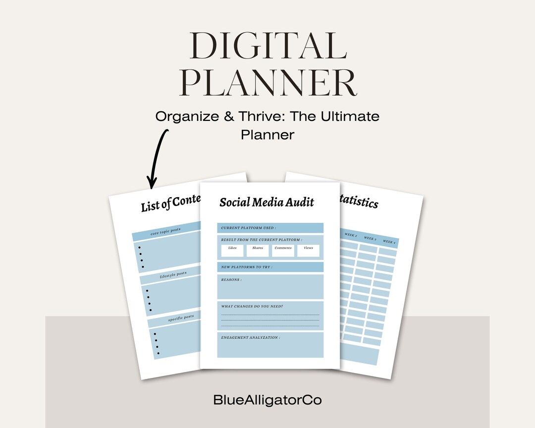 Social Media Planner || Printable Planner || Organizer Tool || Planner ...