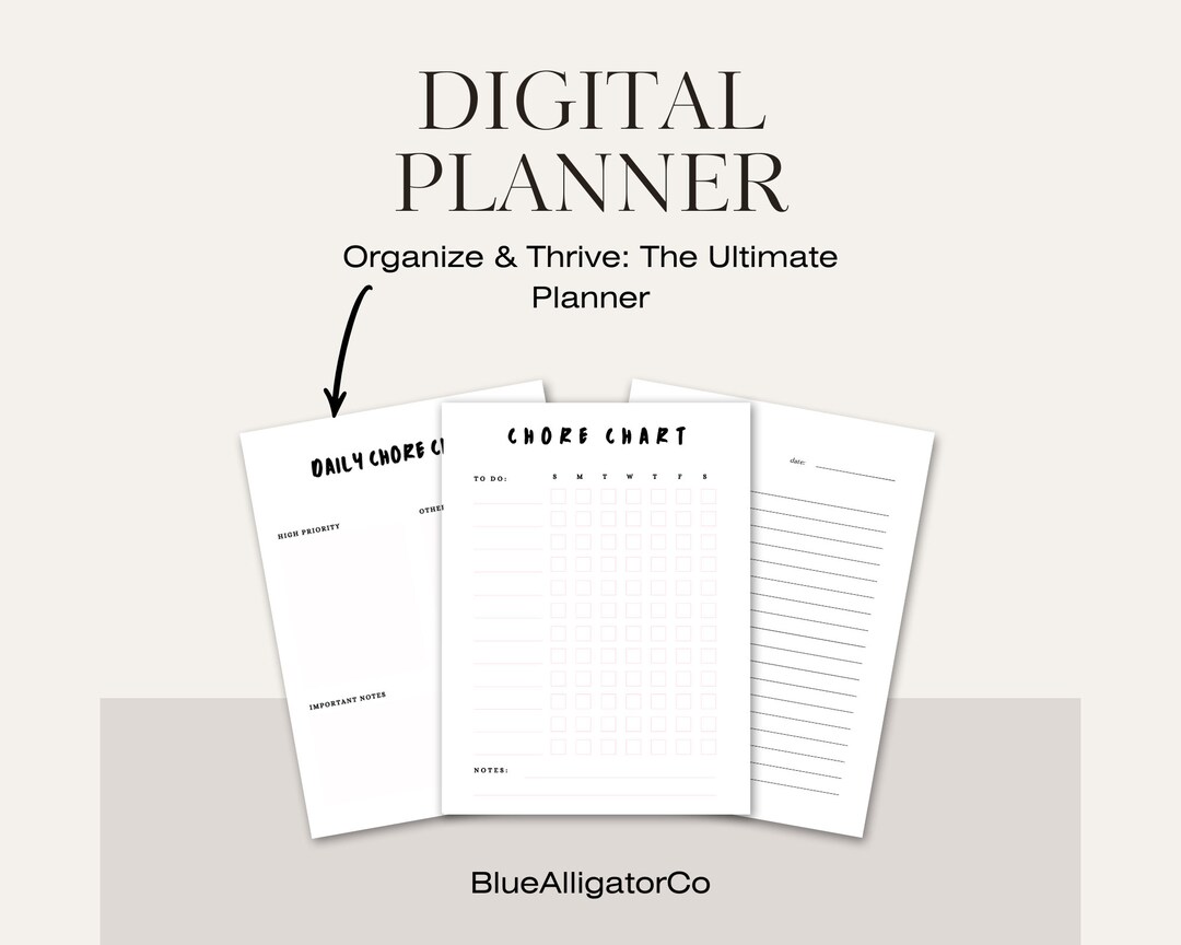 Daily Chore Chart Planner || Printable Planner || Organizer Tool ...