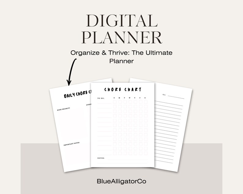 Daily Chore Chart Planner || Printable Planner || Organizer Tool ...