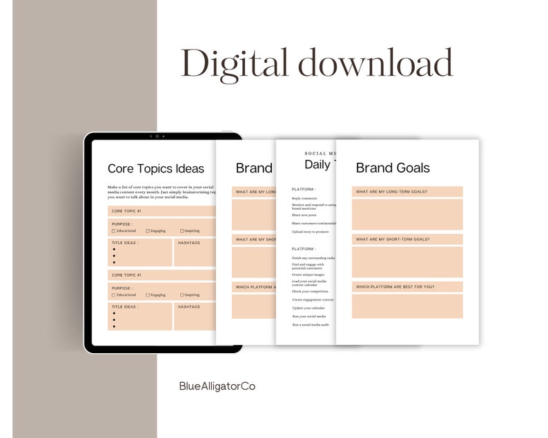 Social Media Daily Planner || Printable Planner || Organizer Tool ...