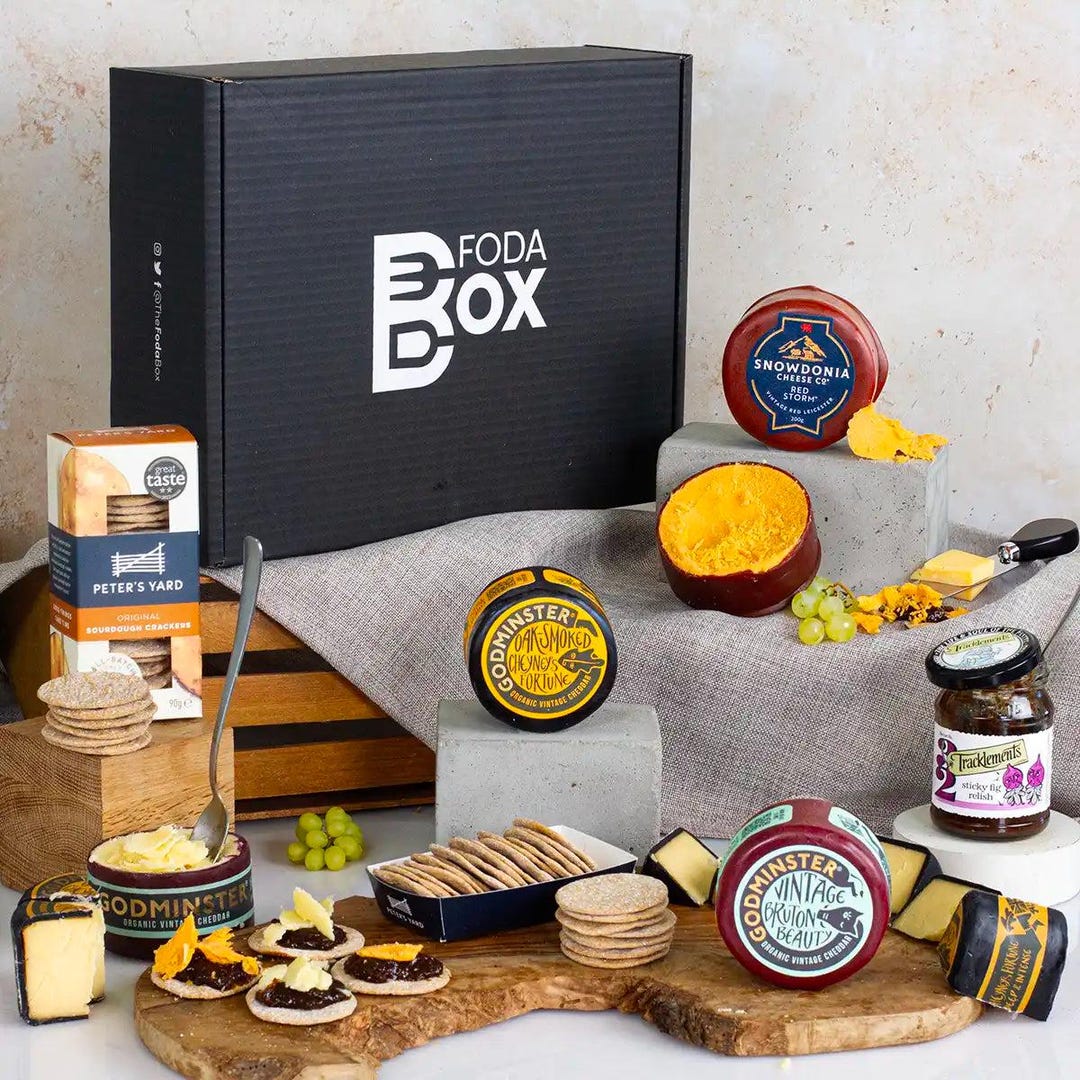 Cheese Selection Gift Box. 3 Cheese Truckles, Crackers and Relish ...