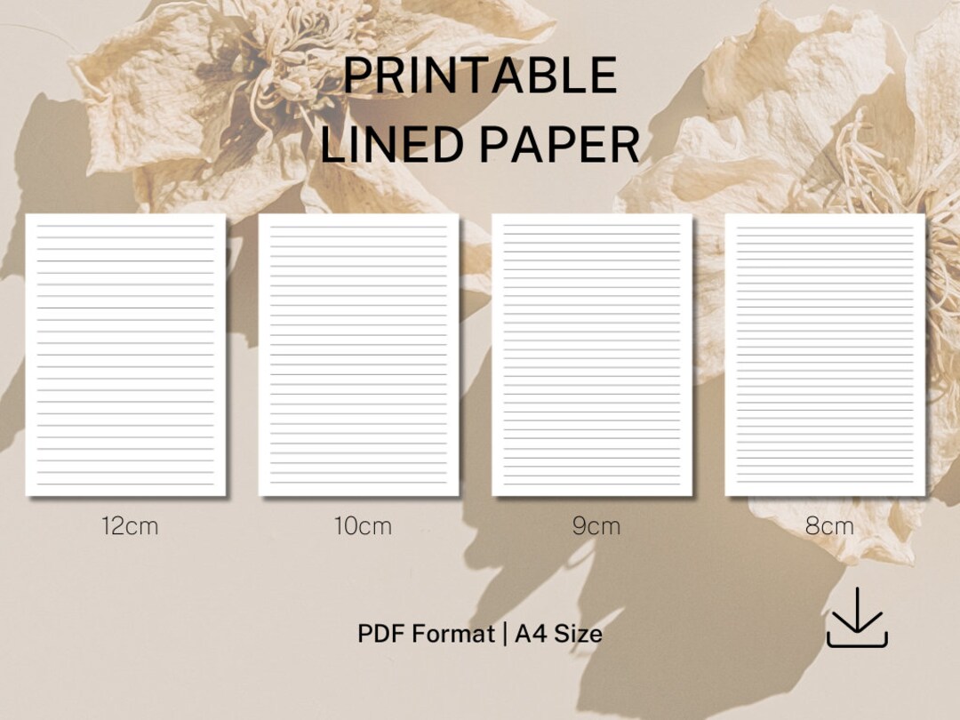 Printable Lined Paper, Writing Paper, Blank Journal Pages - Etsy