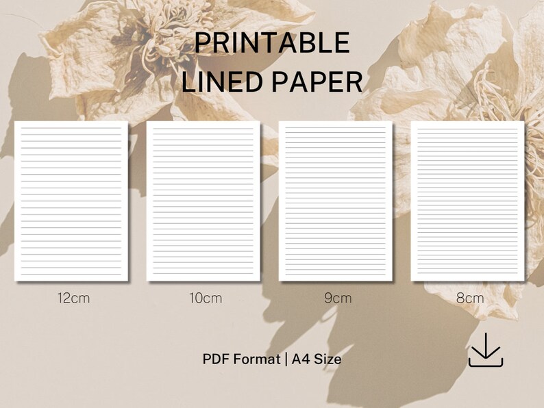 Printable Lined Paper, Writing Paper, Blank Journal Pages - Etsy