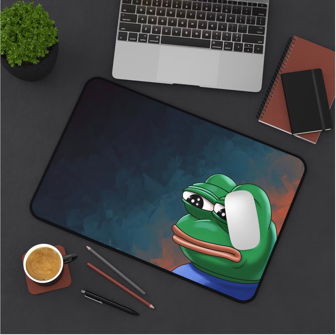 Feels Bad Man Pepe Deskmat Pepe Emote Feels Bad - Etsy