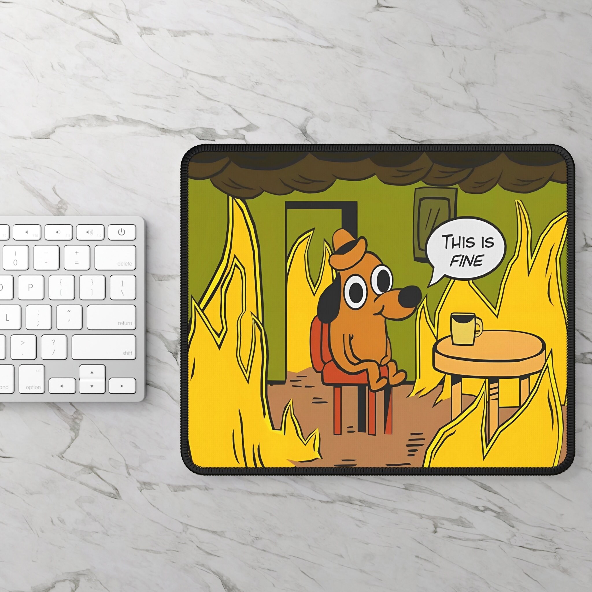 This is Fine Mousepad, Therapist Office Decor, Dank Meme, Coworker ...