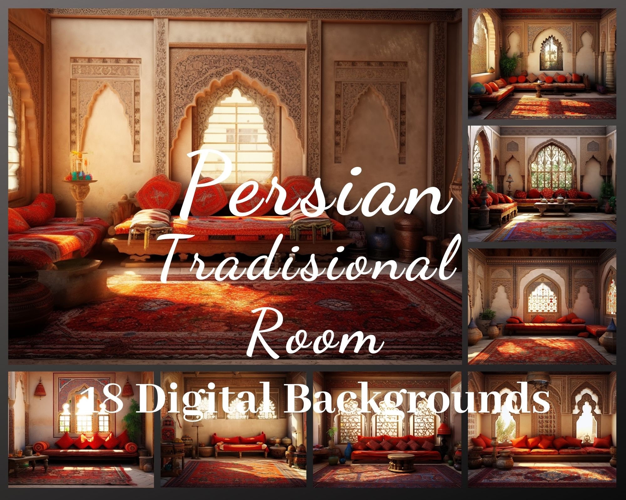 18 Persian Traditional Room Digital Backdrops, Maternity Overlays ...