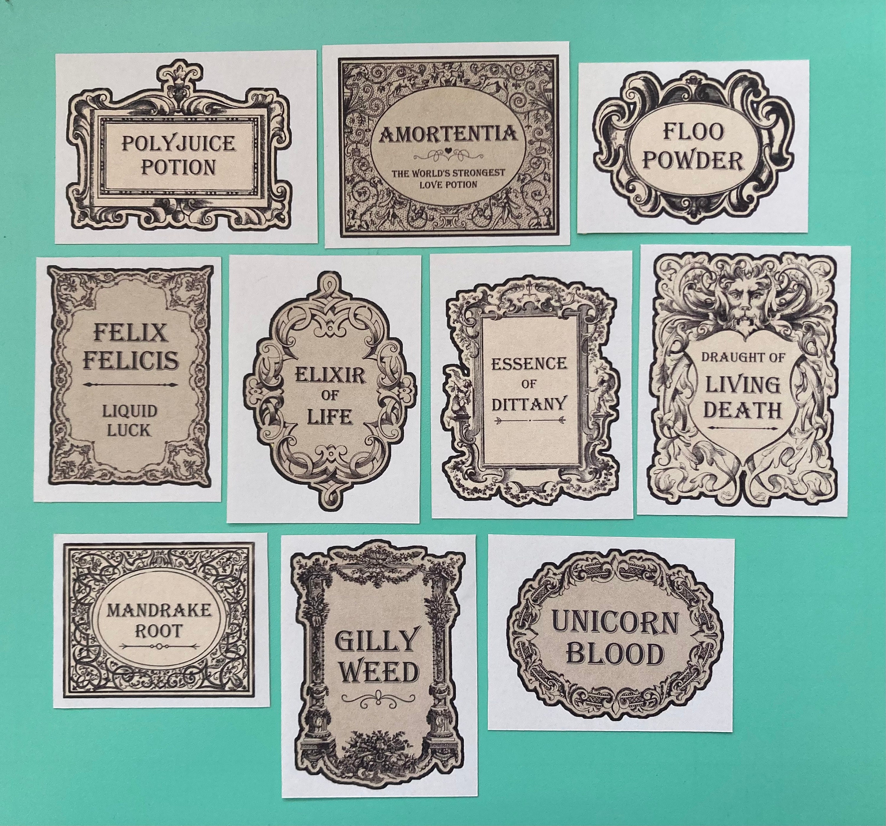 Halloween Potion Bottle Labels Stickers Apothecary Labels Self Adhesive ...