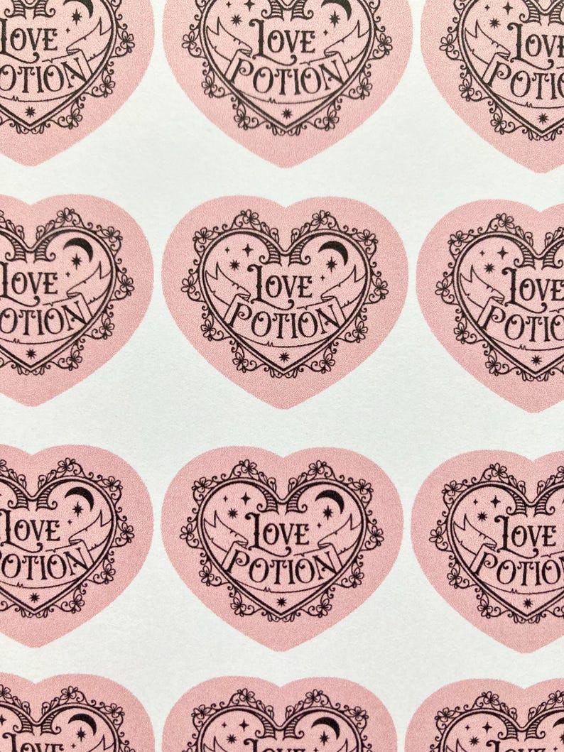 Love Potion Stickers Labels Self-adhesive Gothic Vintage Potion Bottle ...