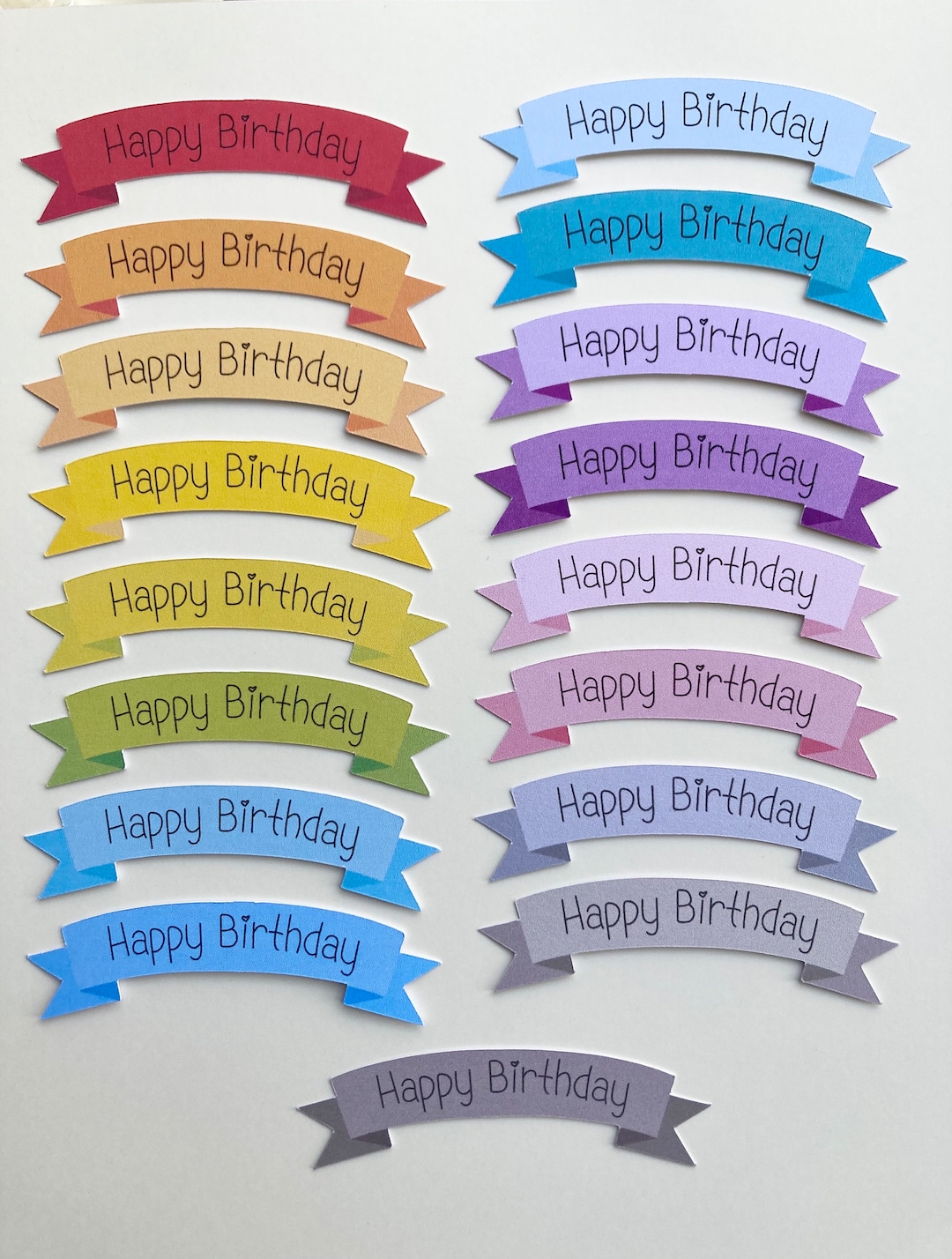 Mixed Happy Birthday Card Making Banners Embellishments Sentiments Card ...