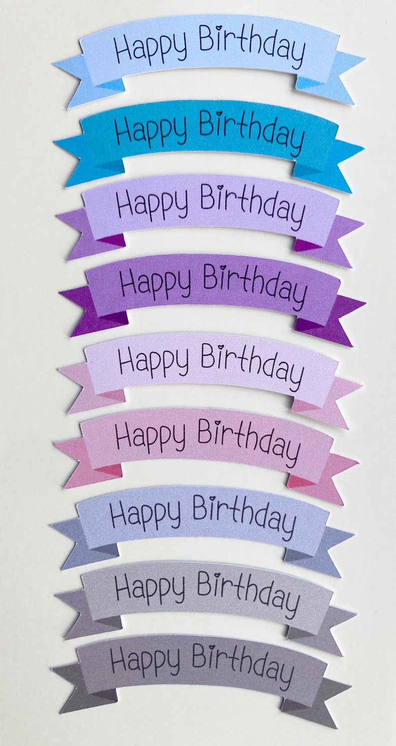 Mixed Happy Birthday Card Making Banners Embellishments Sentiments Card ...