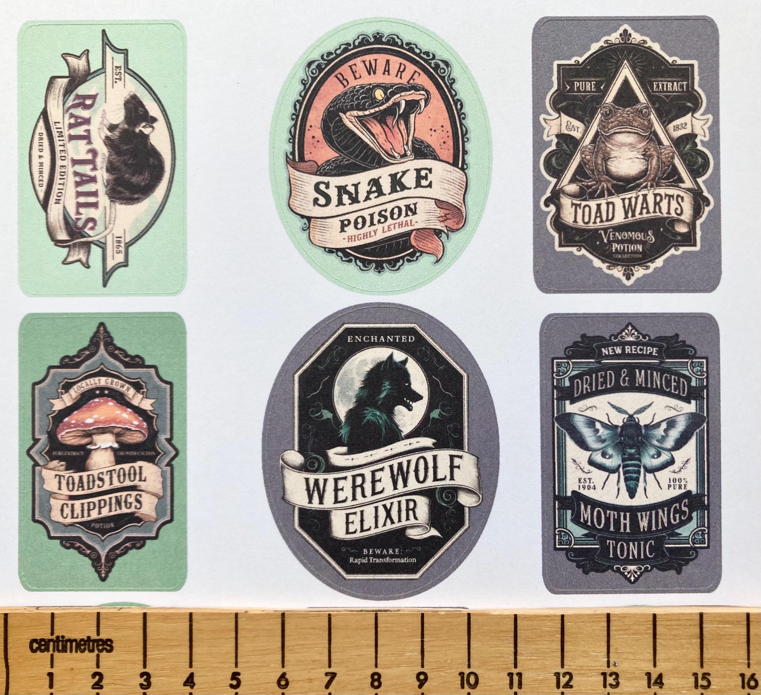 Halloween Potion Bottles Labels Stickers Halloween Apothecary Labels ...