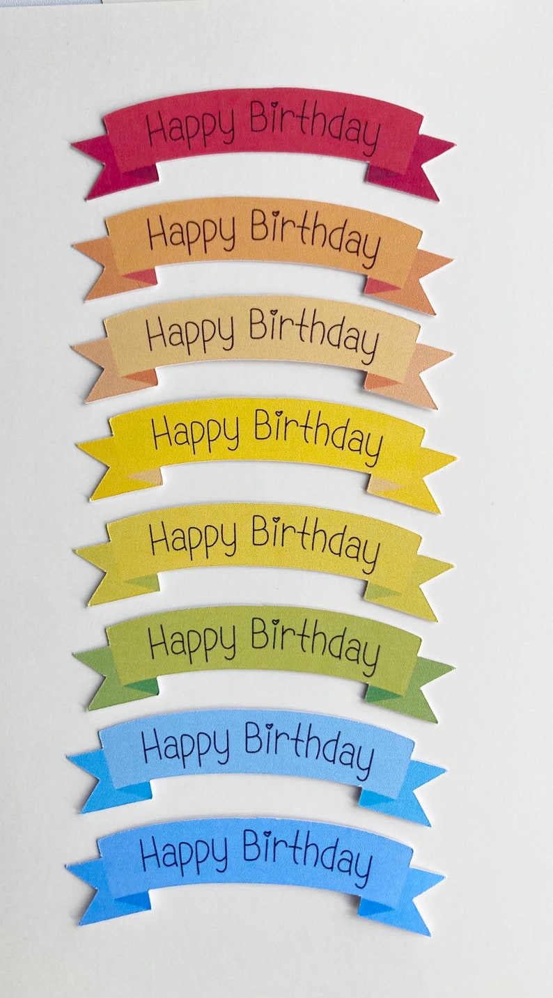 Mixed Happy Birthday Card Making Banners Embellishments Sentiments Card ...