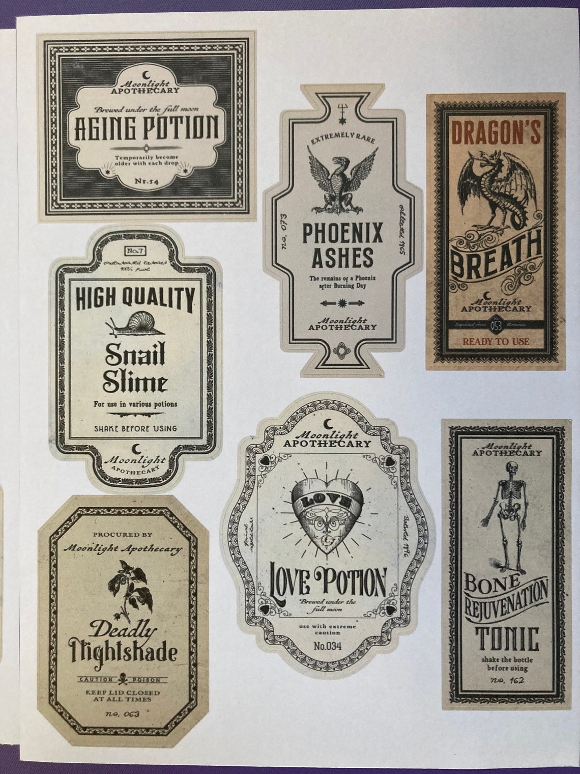 Halloween Potion Bottles Labels Stickers Halloween Apothecary Labels ...