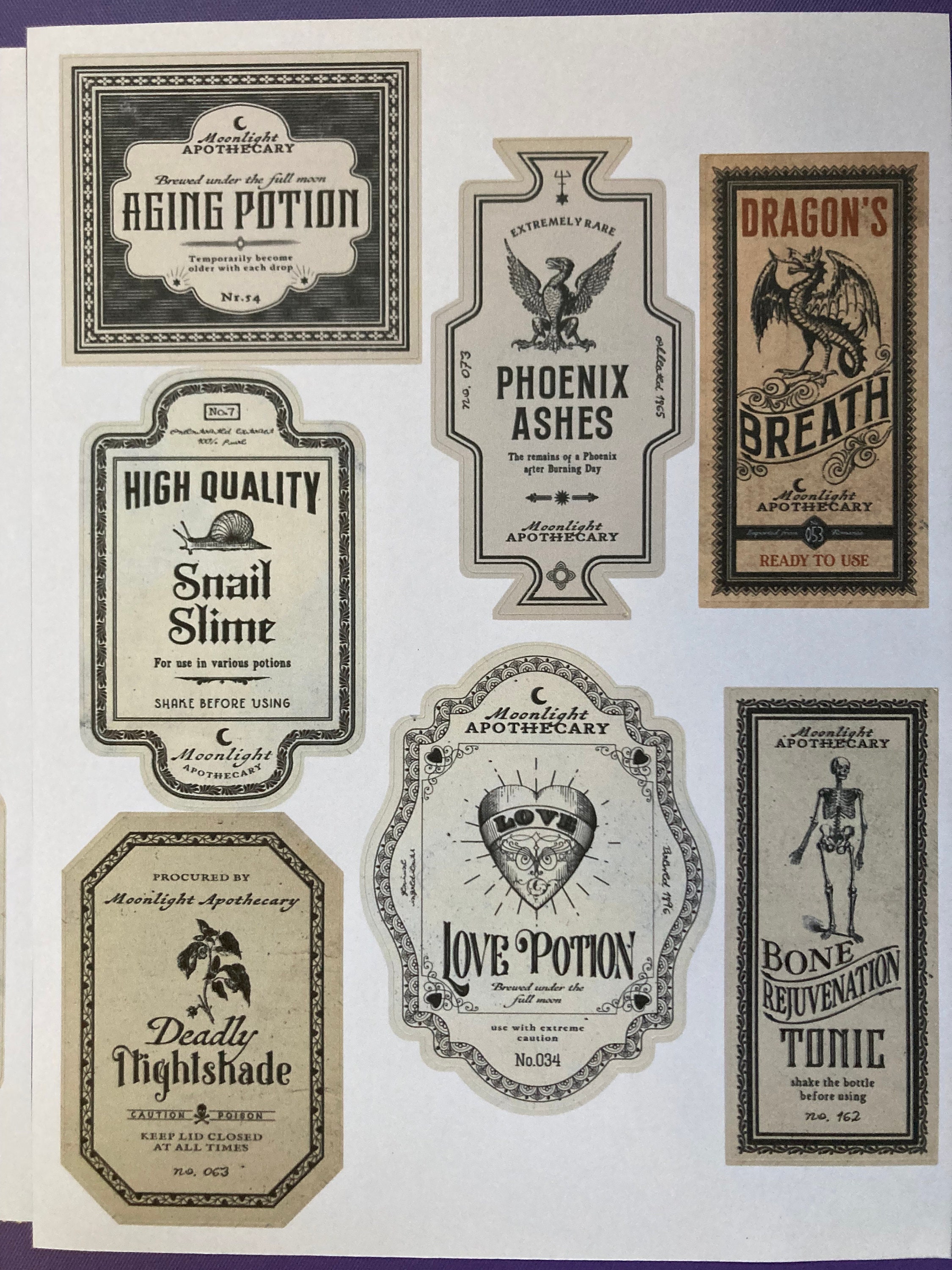 Halloween Potion Bottles Labels Stickers Halloween Apothecary Labels ...