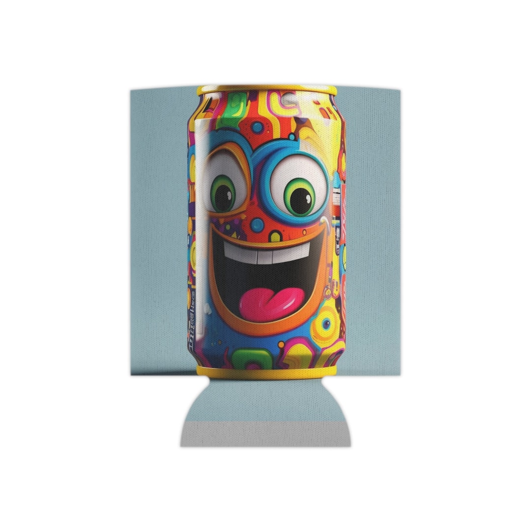 Happy Crazy Can Cartoon, Can Cooler - Etsy
