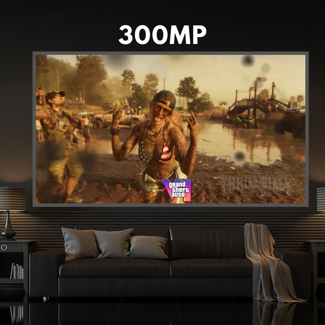 Gta 6 Poster 300mp Gta 6 Mud Wall Art Gta Vi Unique Mud Wallpaper Grand Theft Auto Mud Art