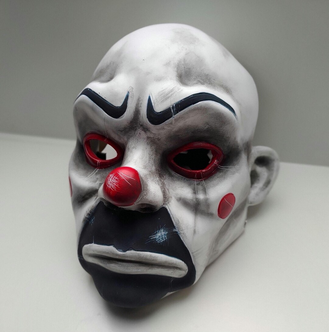 Joker Bank Robber Clown Mask batman: the Dark Knight custom Made Bozo ...