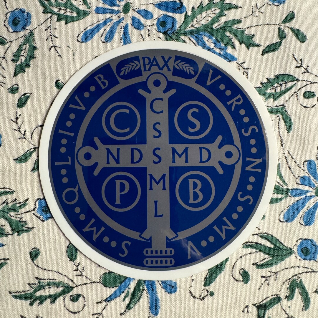 4 Inch Kiss Cut Saint Benedict Medal Sticker, Cross of Saint Benedict ...