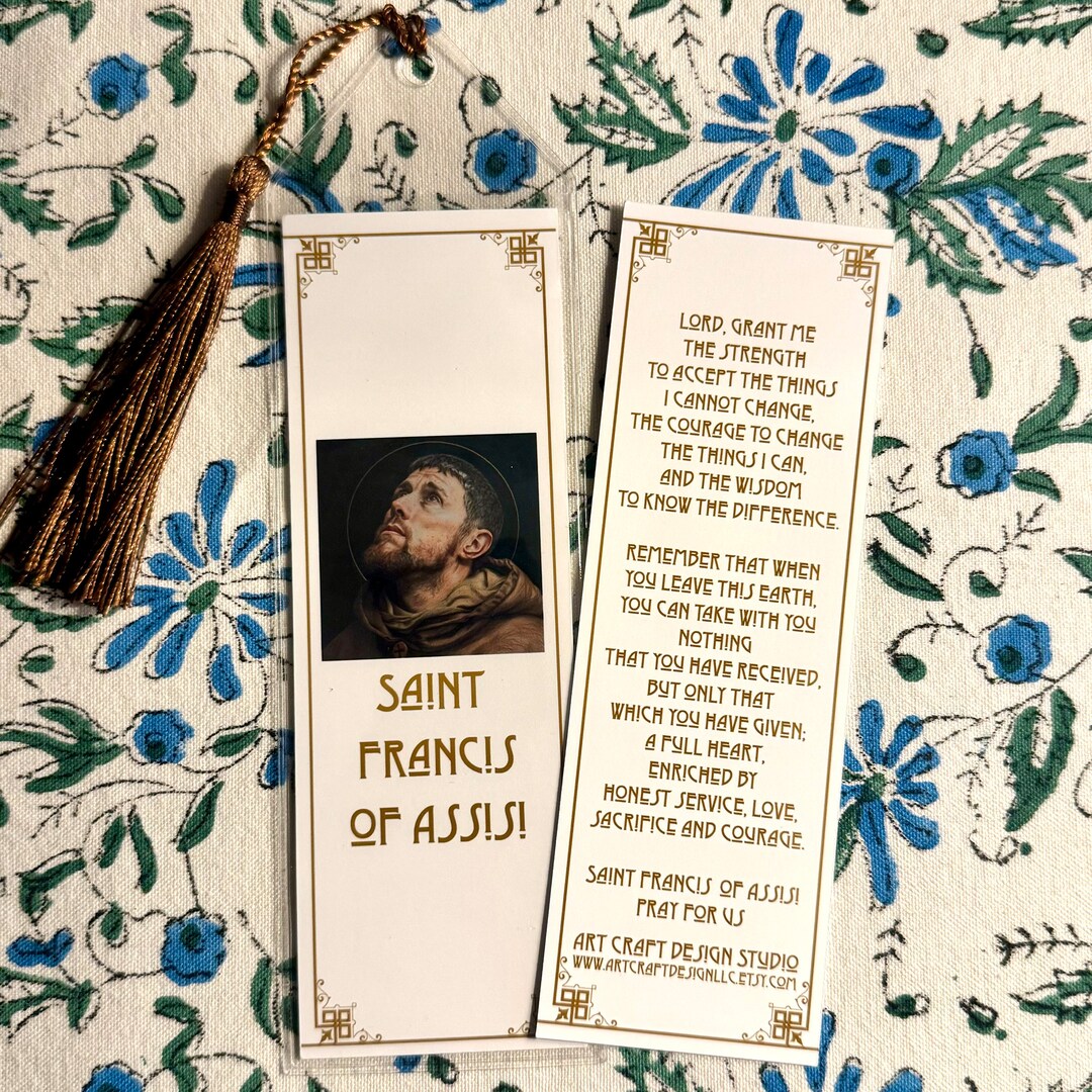 Saint Francis of Assisi Art Print Bookmark, Approx 2x6 Inch With ...