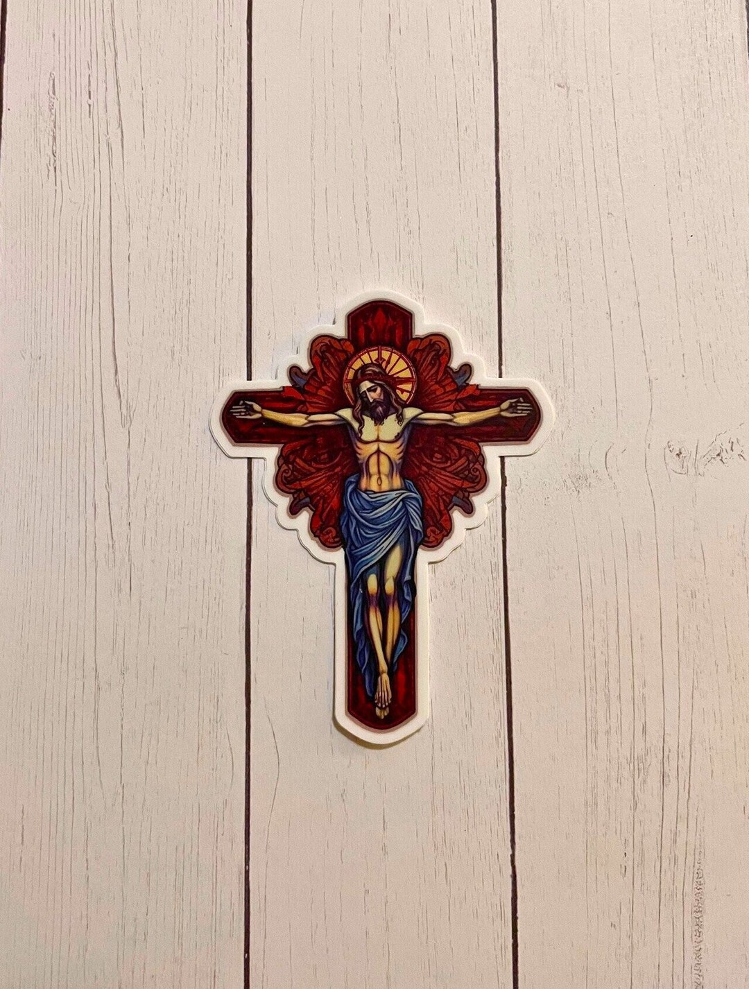 3 Inch Crucifix Sticker, Catholic Sticker, Faith Sticker, Laptop ...