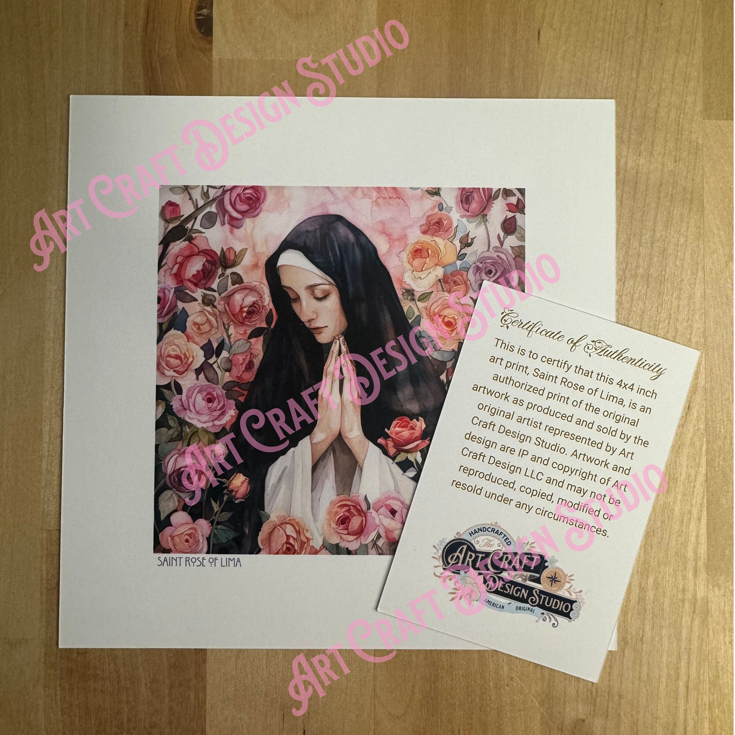 Watercolor Saint Rose of Lima Art Print, 6x6 Inch Unframed Art Print ...