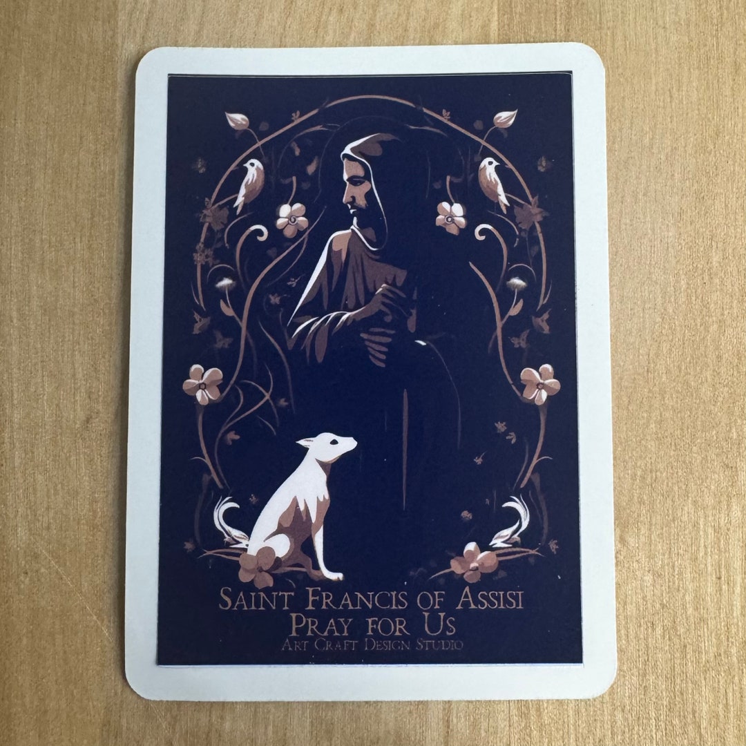 2 3/4 Inch Tall Saint Francis of Assisi Kiss Cut Waterproof Vinyl ...