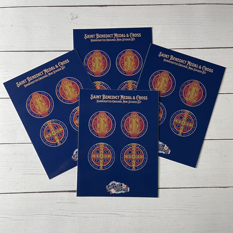 Mini Saint Benedict Medal and Cross of Saint Benedict Sticker Sheet ...