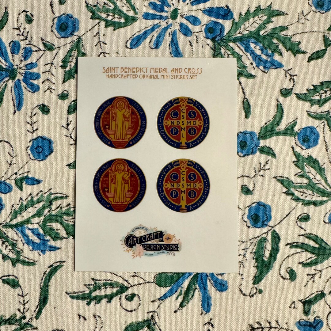 Mini Saint Benedict Medal and Cross of Saint Benedict Sticker Sheet ...