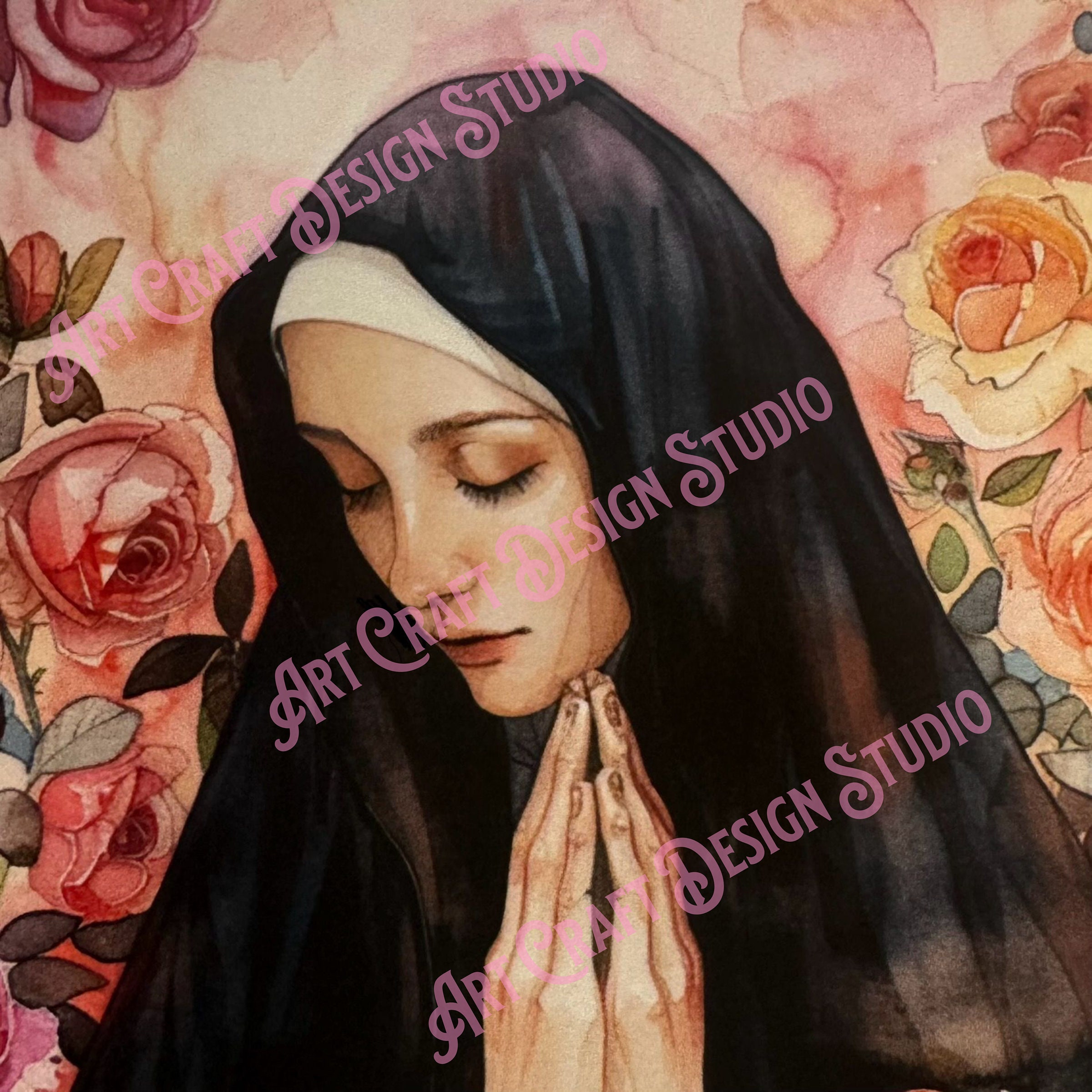 Watercolor Saint Rose of Lima Art Print, 6x6 Inch Unframed Art Print ...