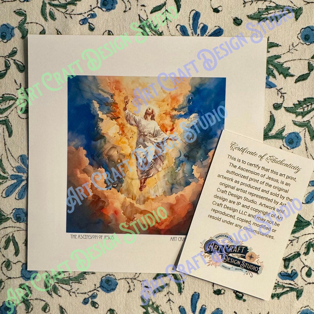The Ascension of Jesus Art Print, Unframed Watercolor Art Print in ...