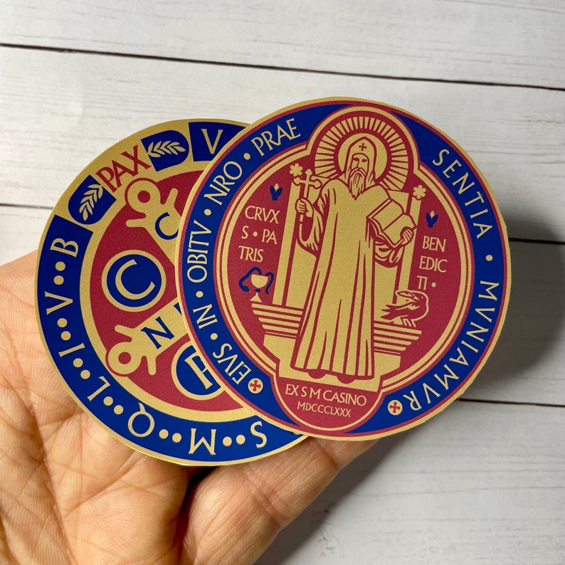 Mini Saint Benedict Medal and Cross of Saint Benedict Sticker Sheet ...