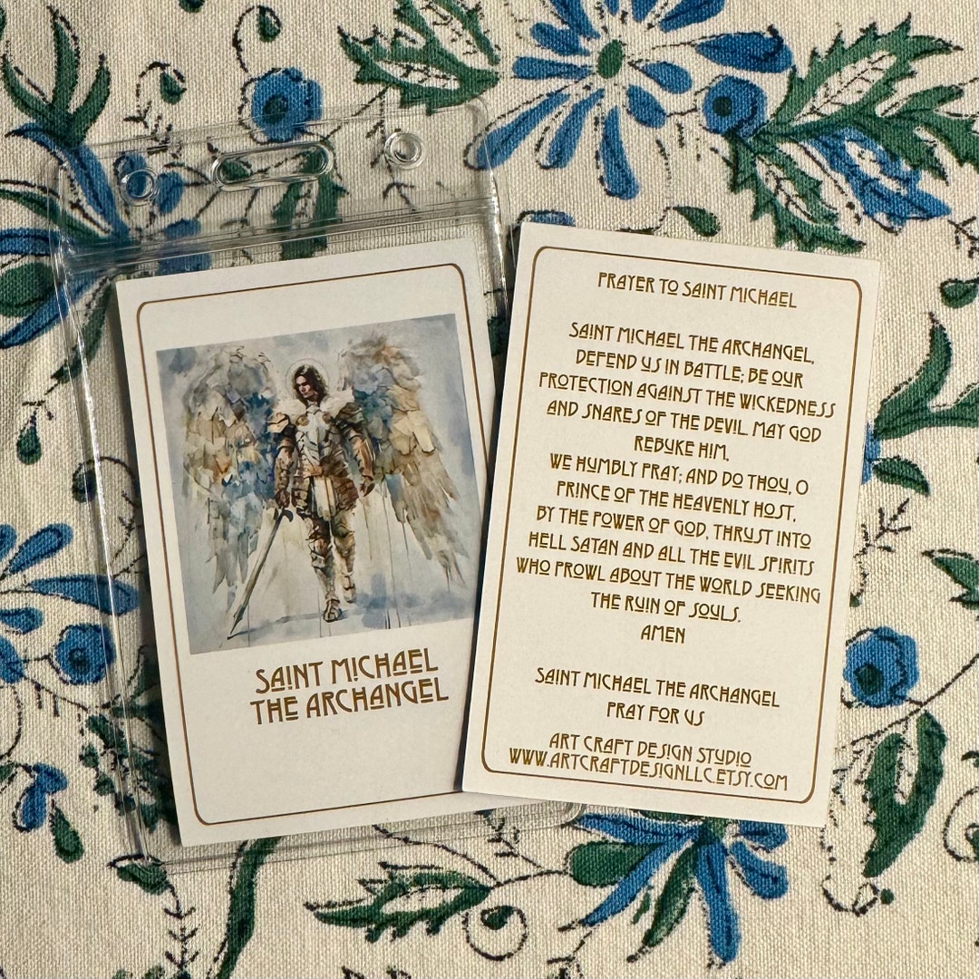 Saint Michael the Archangel Art Print Holy Card, ID Card Size 2.25 X 3. ...