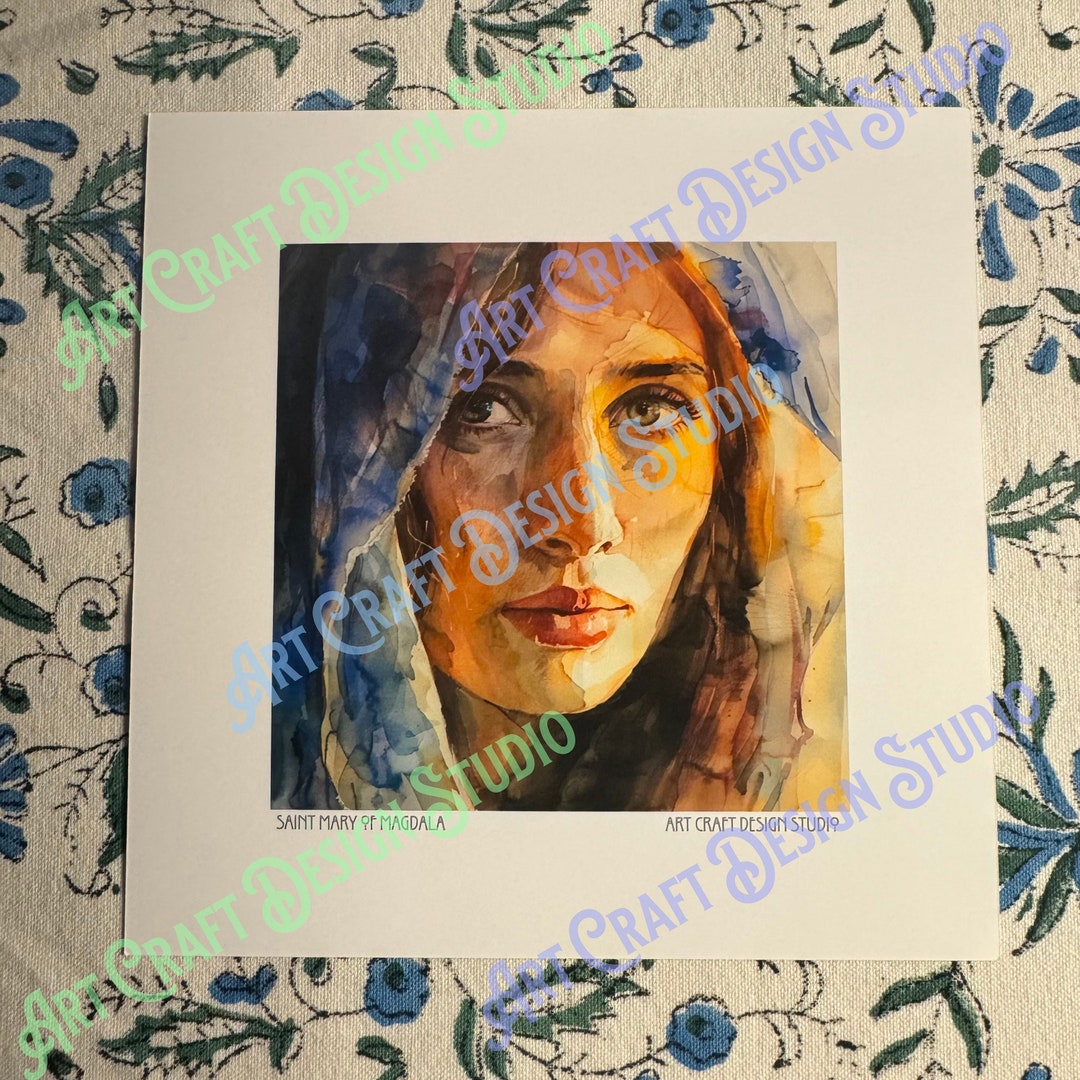 Watercolor Saint Mary Magdalene / Saint Mary of Magdala Art Print, 6x6 ...