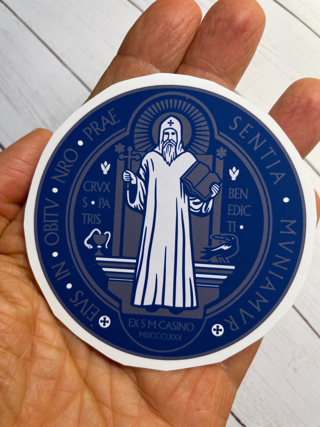 Saint Benedict Medal Sticker, Catholic Saint Sticker, Catholic Sticker ...