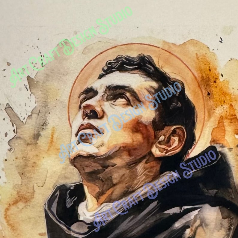 Watercolor Saint Thomas Aquinas Unframed Art Print, 6x6 Inch Art Print ...