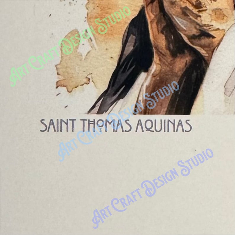Watercolor Saint Thomas Aquinas Art Print, Multiple Sizes, Catholic ...