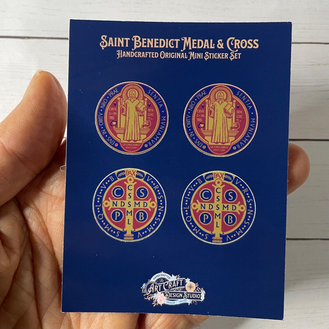 Mini Saint Benedict Medal and Cross of Saint Benedict Sticker Sheet ...