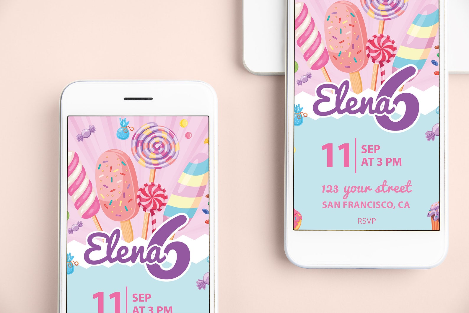 Printable and Digital Birthday Invitation Sweet Candy Invite - Etsy