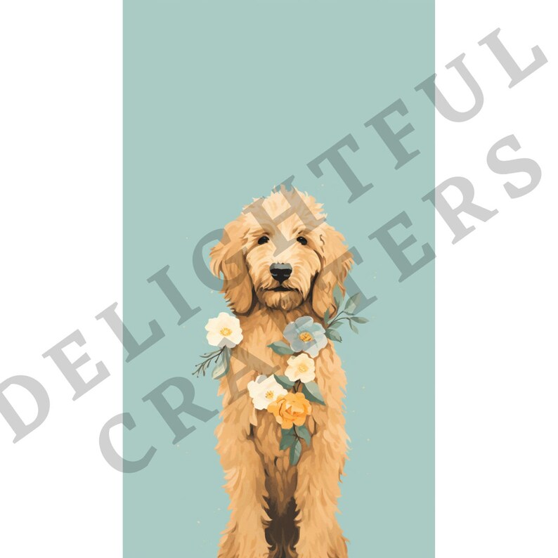 Goldendoodle Digital Print, 20 PNG Graphics, Flat, Minimalist ...