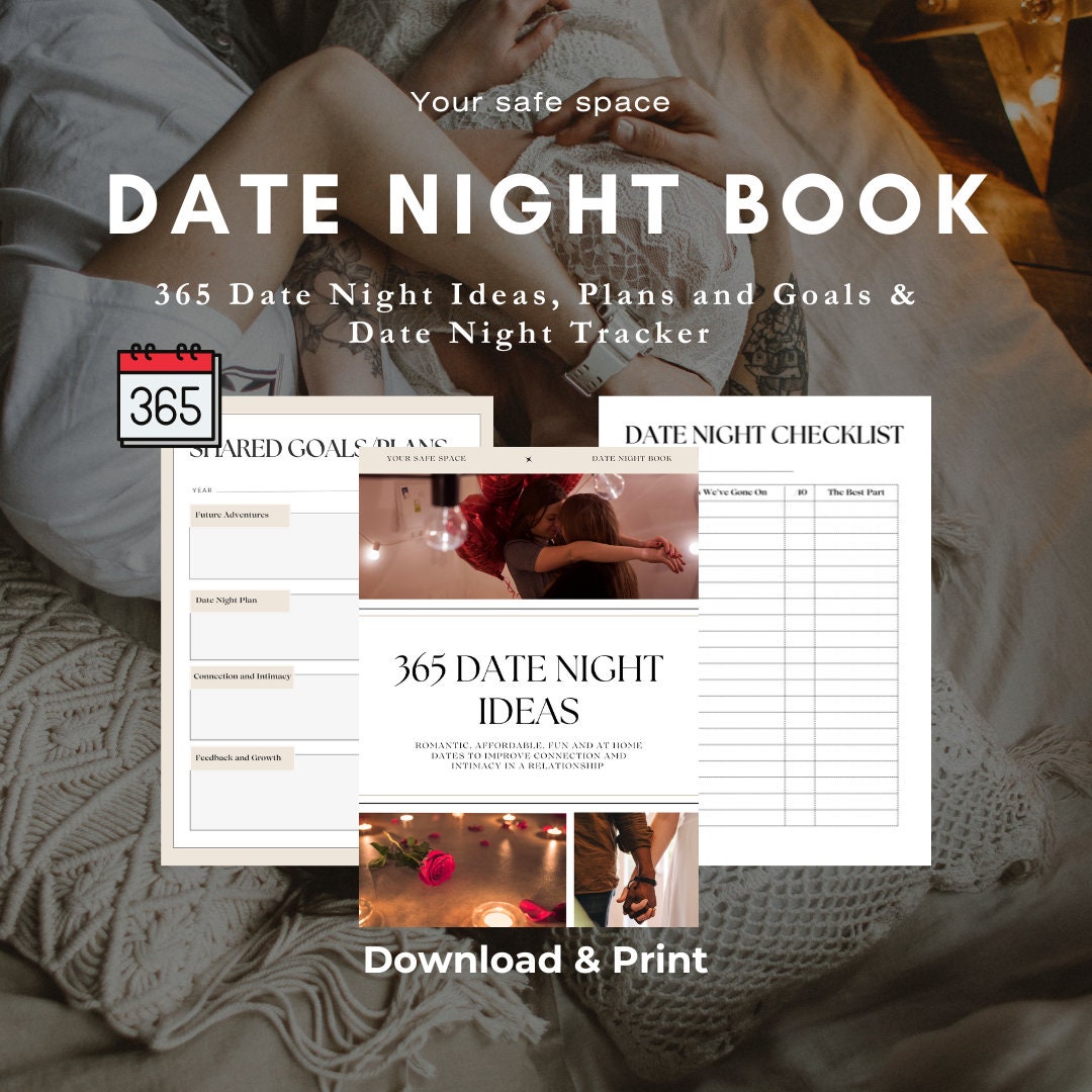 365 Date Night Book for Couples, Date Night Tracker Template ...