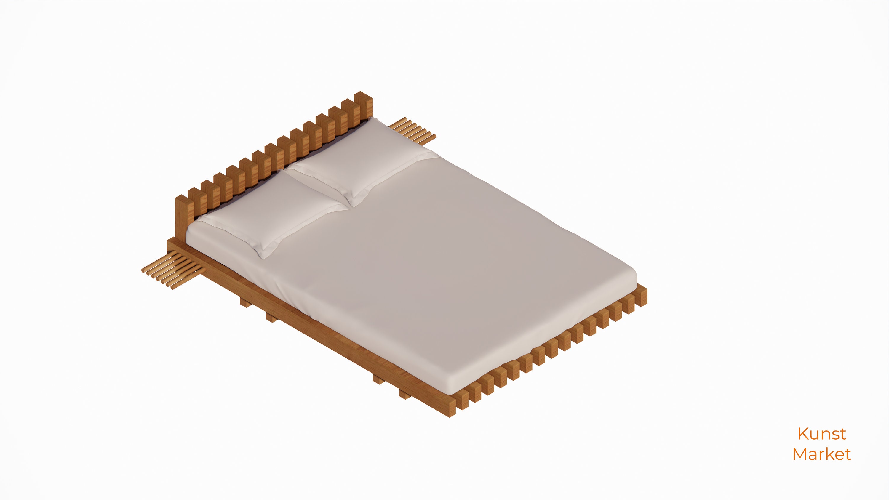 Furniture｜eco-friendly Minimalist Queen Size Bed With Dynamic Headboard ...