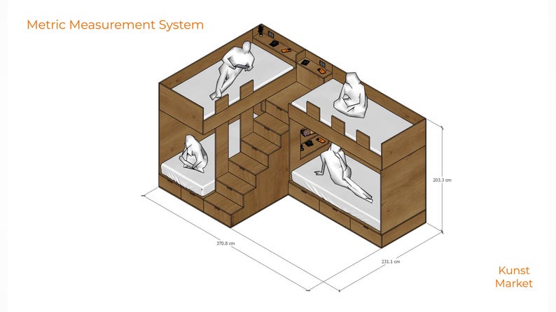 Furniture｜carson - Eco-friendly Double Bunk Bed - L Shape - Twin XL ...