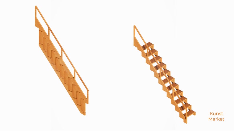 Folding Staircase - Eco-friendly Compact Design 8'8 - Folding Stairs ...
