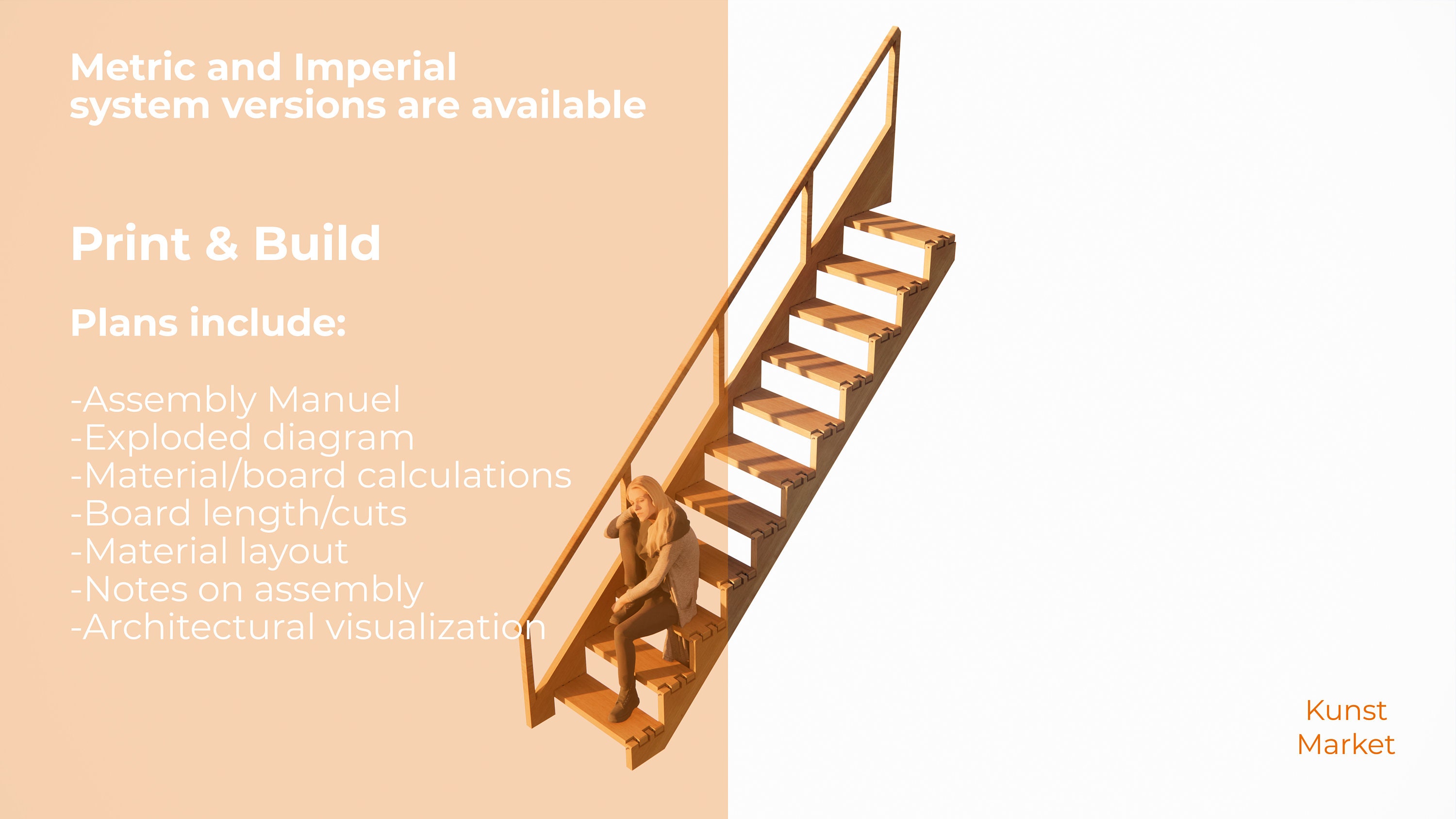Folding Staircase - Eco-friendly Compact Design 8'8 - Folding Stairs ...
