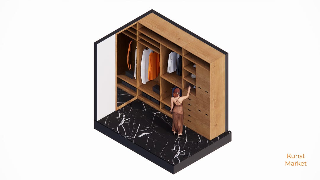 Architecture｜custom Walk-in Closet Design Package - DIY Build Plans - Etsy