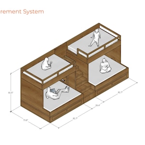 DIY Bunk Bed Build Plans With Stairs: Full XL Upper/queen Lower ...